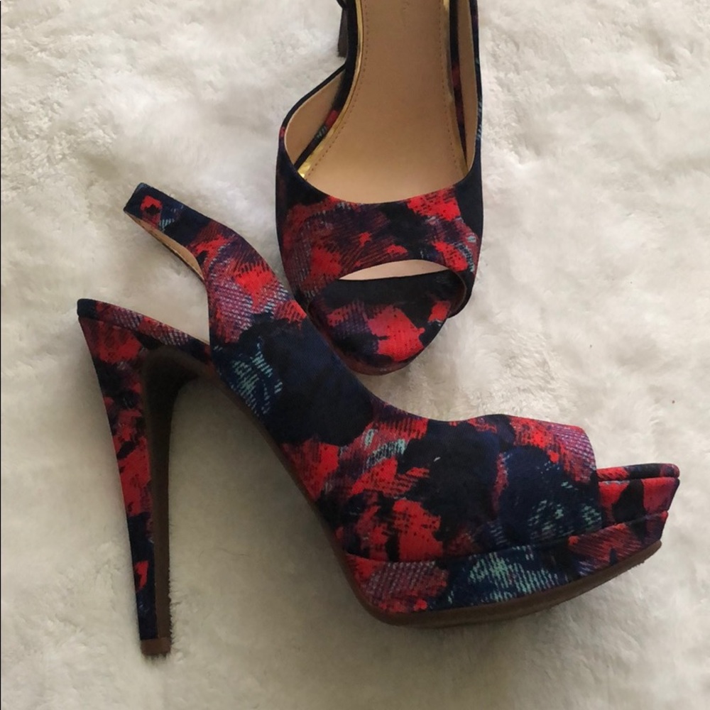 Jessica Simpson Floral Print Heels - Gem